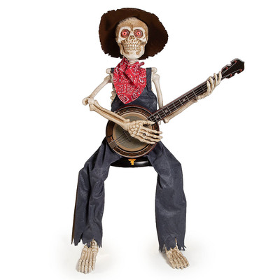 39" Animated Skeleton Playing Banjo Halloween Prop – Sound & Motion ...