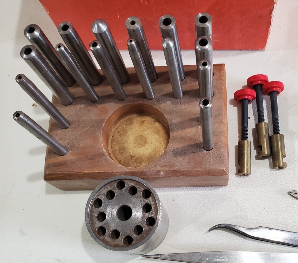 Vintage Watchmaker Jeweler Tools - Presses, Staking Press Vises Broach ...