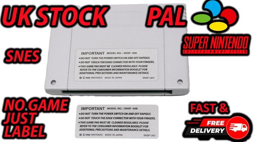 5x PAL UKV SNES Game Cartridge Cart Repro Rear Cover Sticker Label ONLY ...