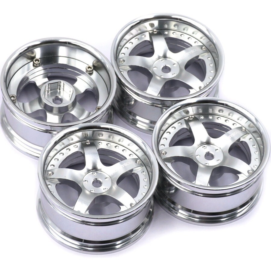 4pcs RC 1/10 Alloy Rims Wheel Hex 12mm Fit F RC On Road Drift Touring ...