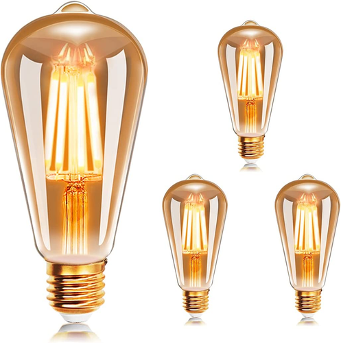 Ampoule À Filament LED E27 St64,Ampoules Vintage 6W 2200K Blanc Chaud ...