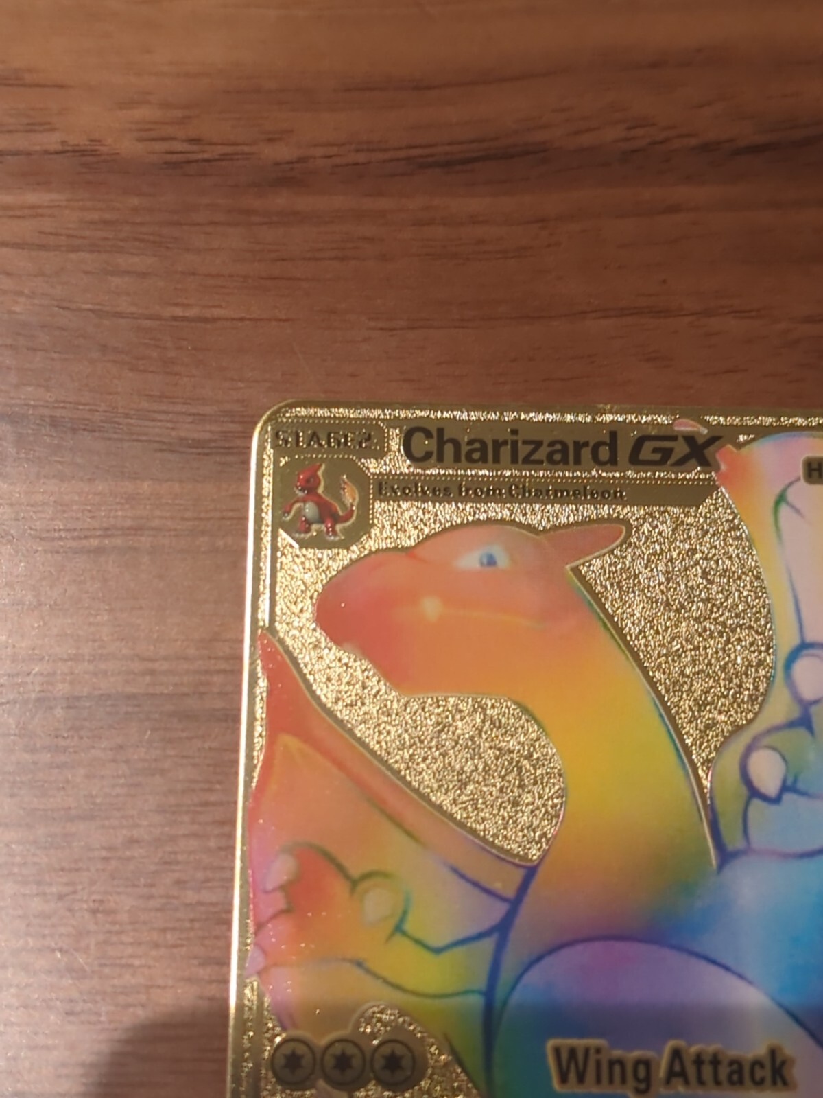 Pokemon Charizard GX Rainbow Stage-2 Gold Metal Card HP250 Pokemon Card ...
