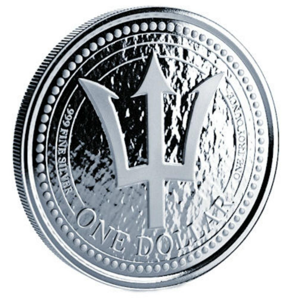 1 oz Silber 2018 Trident - Dreizack Barbados 1 $ Dollar Silver ...