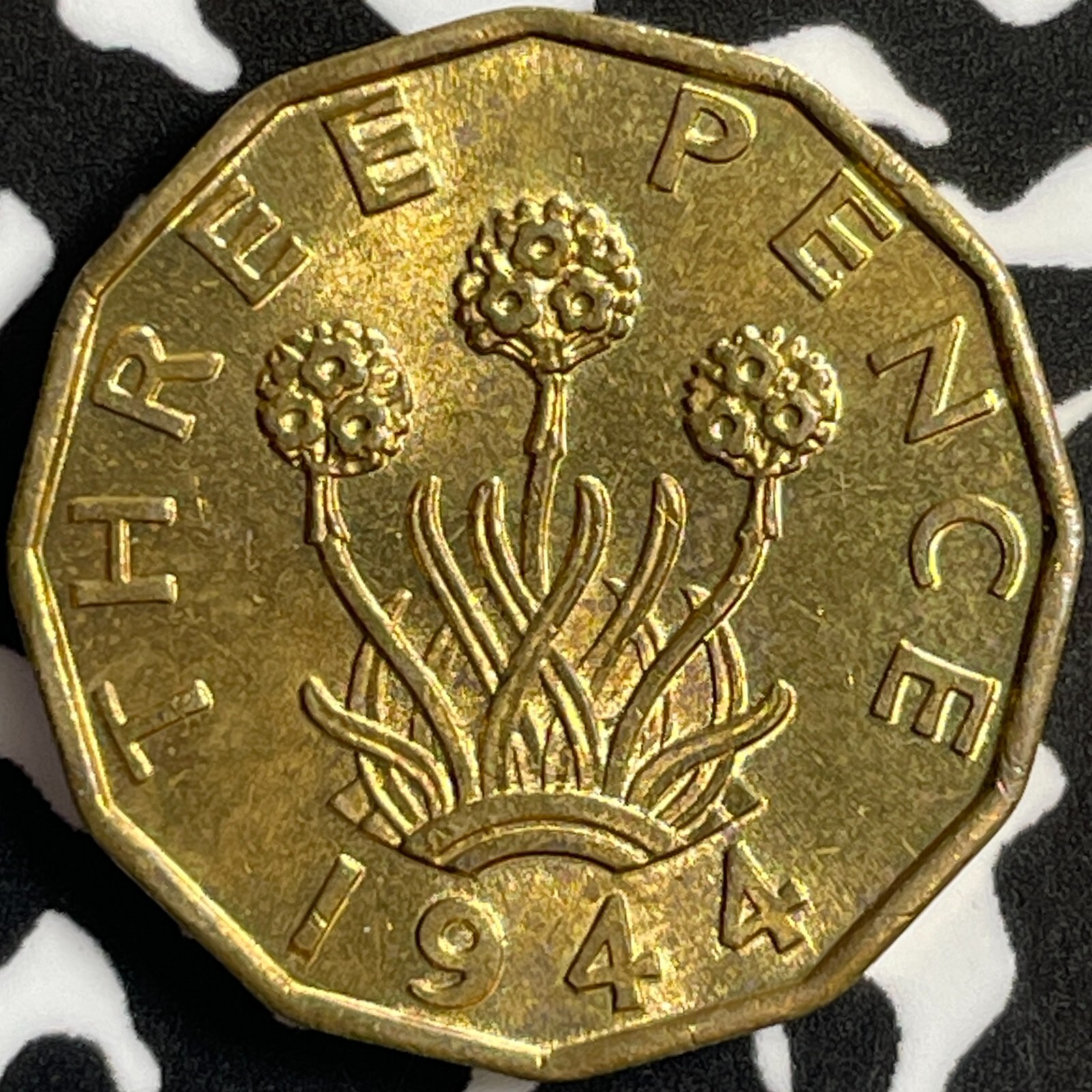 1944 Great Britain 3 Pence Threepence Lot#E0445 High Grade! Beautiful ...