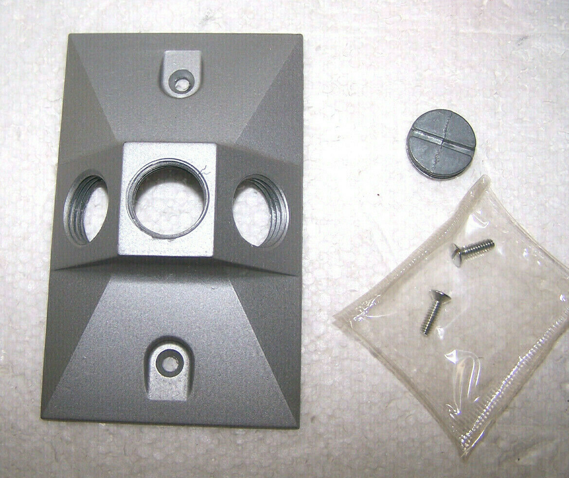 RED DOT Weatherproof Cover 1-Gang (3) 1/2" Hole Outdoor Lampholder Box ...