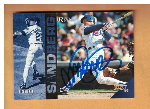 Ryne Sandberg AUTOGRAPHED 1994 SELECT BASEBALL CARD SIGNED CHICAGO CUBS ...