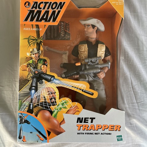 NEW ACTION MAN NET TRAPPER 12" HASBRO FOX KIDS FIGURE DOLL WITH FIRING ...
