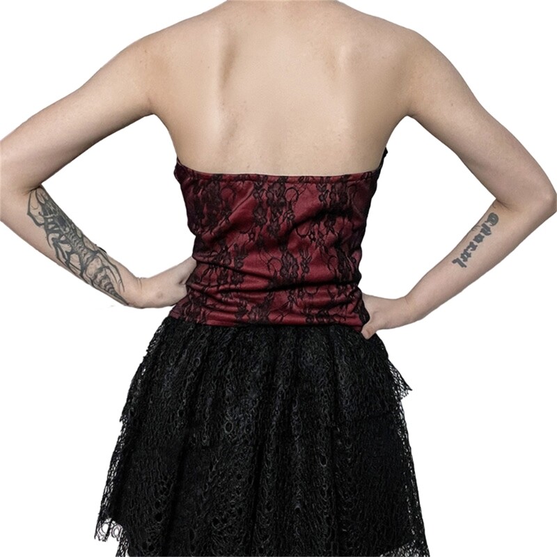 Hot Girls Over Bust Corset with Adjustable Rope Casual Shirt Bustier ...