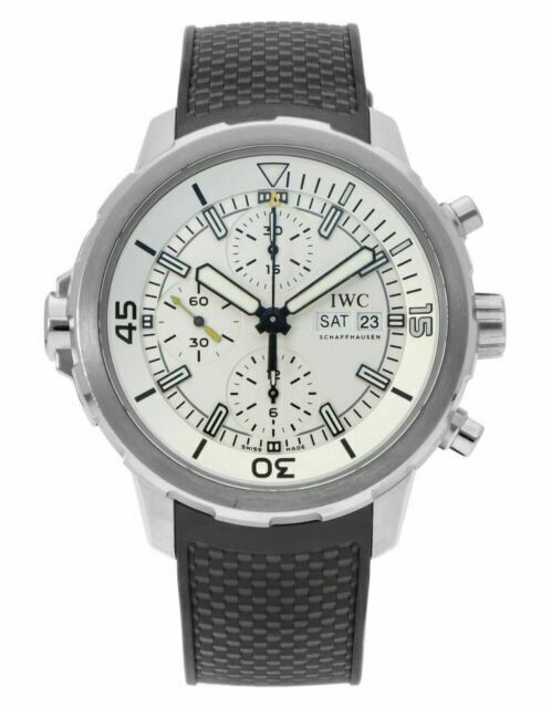 IWC Aquatimer Silver Men's Watch with Stainless Steel Bracelet ...