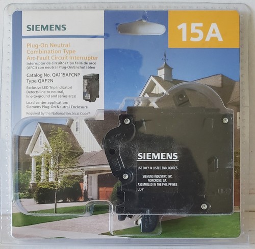 Siemens 15 Amp 1-Pole Combination AFCI Plug-On Neutral Circuit Breaker ...