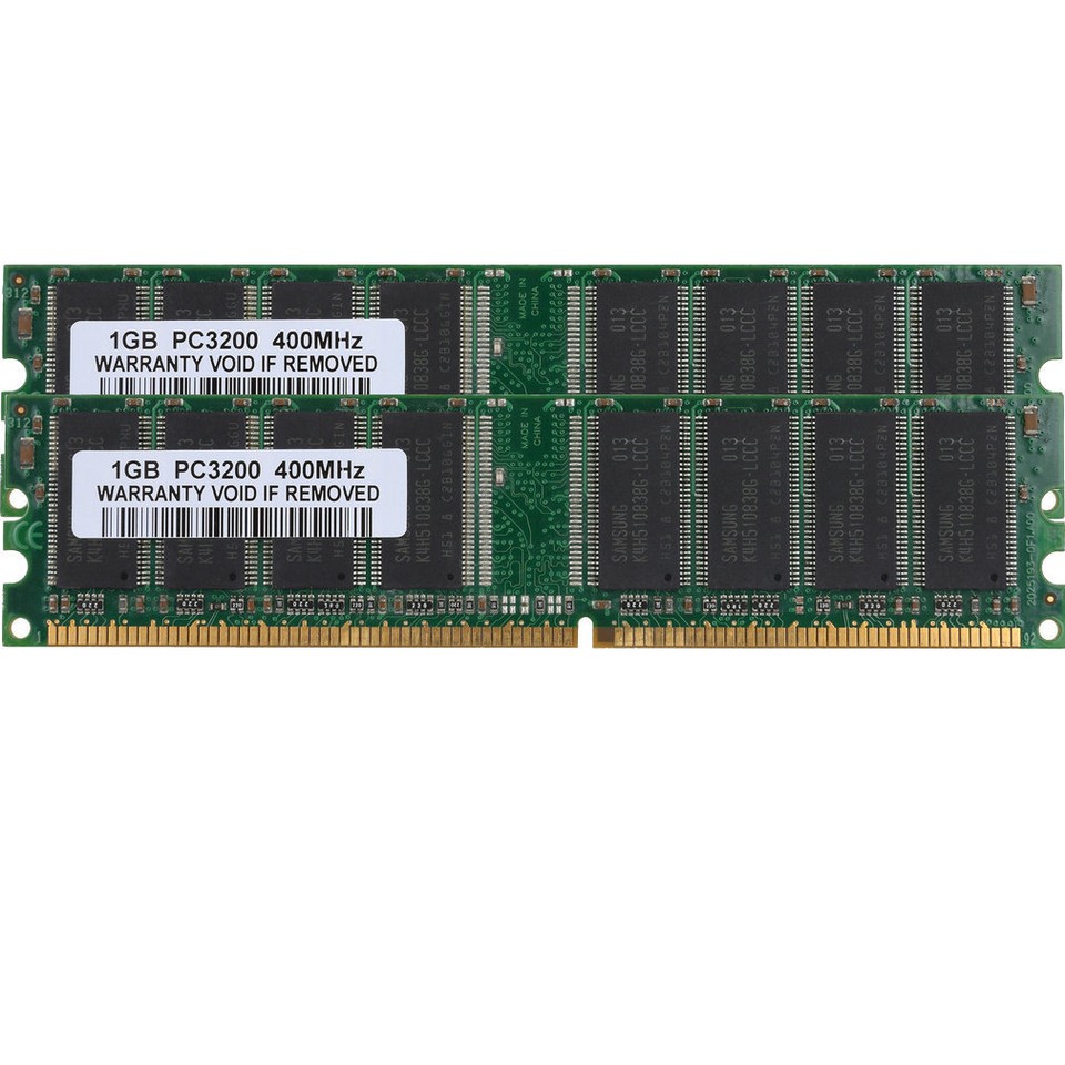 2GB 2x 1GB DDR1 400MHz PC1-3200 184pin 2.5V Non-ECC Desktop DIMM RAM ...
