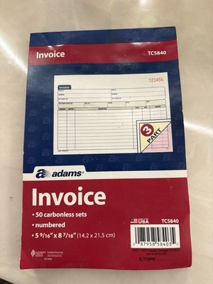 Professional 2-Part Invoice Book with Wraparound Cover - 50 Carbonless ...