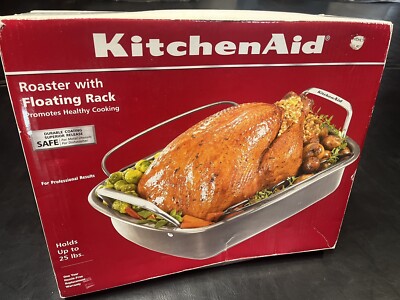 KitchenAid Stainless Steel Roaster Pan With Removable Floating Rack ...