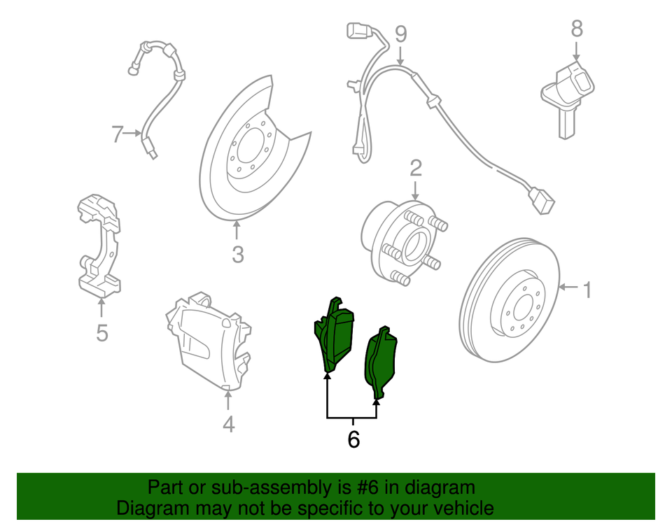 Genuine Volvo C30 C70 S40 V50 Front Disc Brake Pads for 16.5" Brakes ...