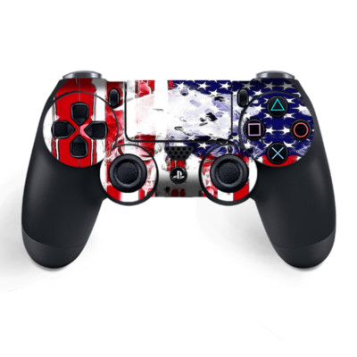 Skins Decal Wrap for PS4 / PS4 Pro Controller - U.S.A. Flag Skull Drip ...