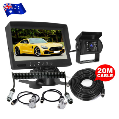 Caravan 4 PIN Rear View Kit 7" Monitor+HD IR CCD Reversing Camera ...