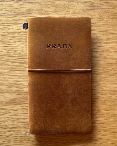 Prada Traveler's Notebook Regular Size Camel Leather Cover Rare Used | eBay