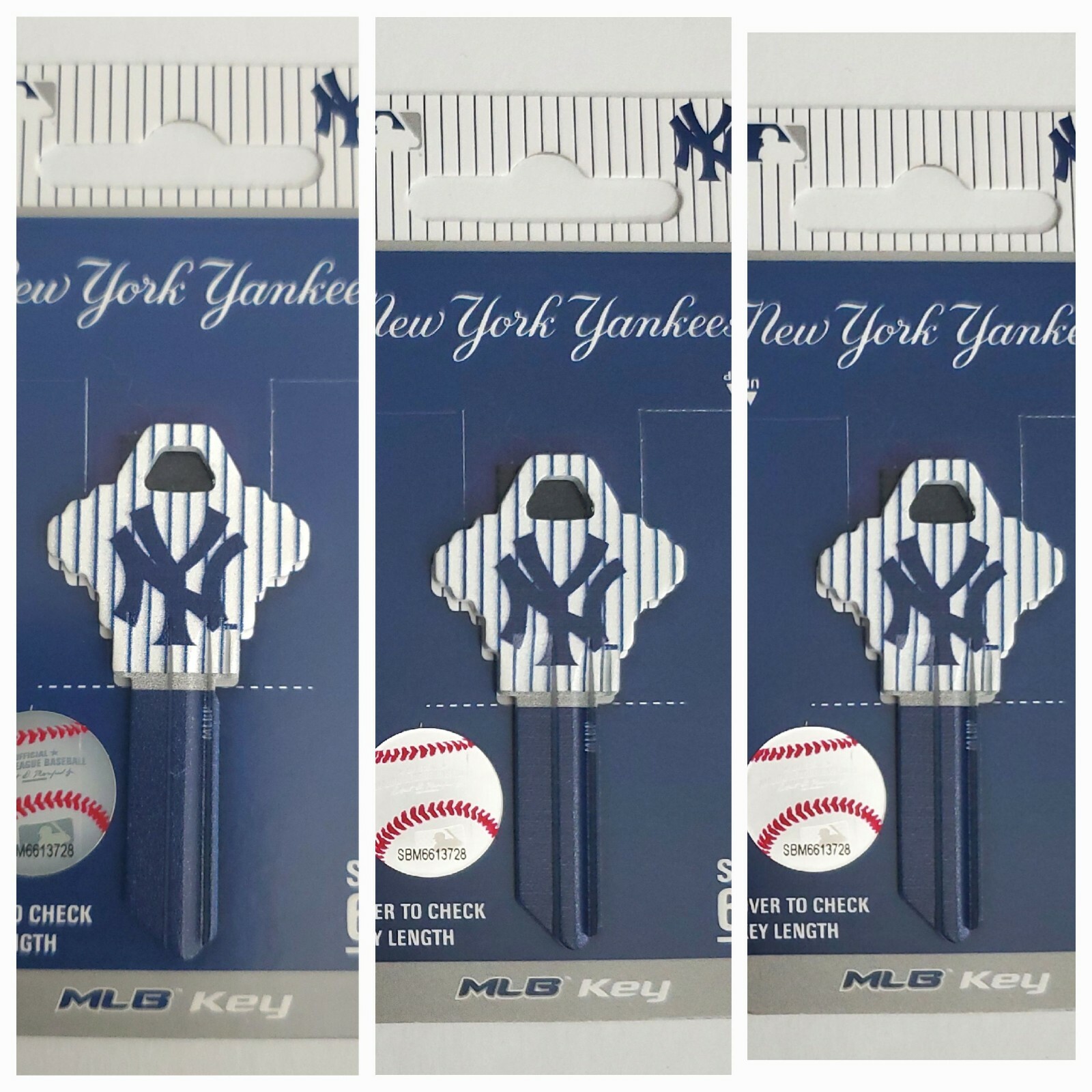 Lot 3 Keys House Key Blank Keys SC 1 ×3 New York Yankees MLB Sports Fan ...