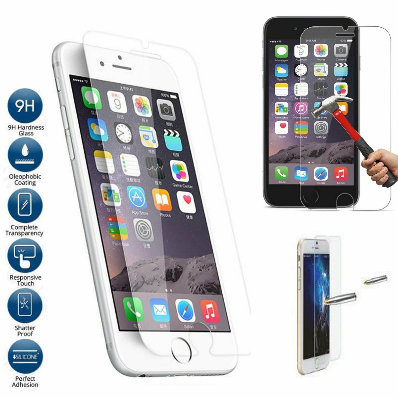 For Apple 4.7" iPhone 6 / 6S Premium Slim Tempered Glass Film Screen ...