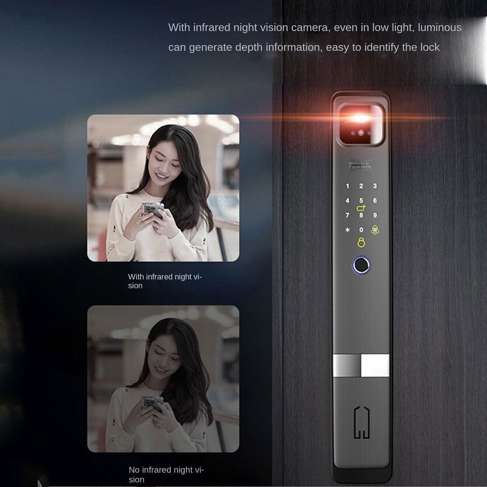 Smart Door Lock 3D Face Recognition Camera FingerPrint Password ...
