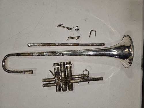 Silver Besson 10-10 Trumpet Replacement Slides Valves Finger Buttons ...
