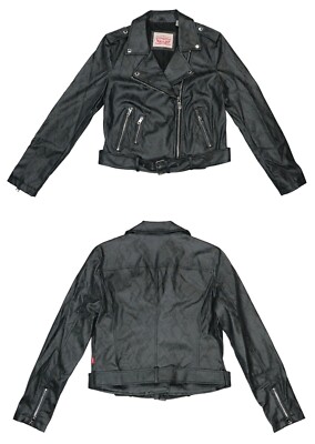 Levi's Faux Leather Python Print Zip Front Women's Moto Jacket Medium ...