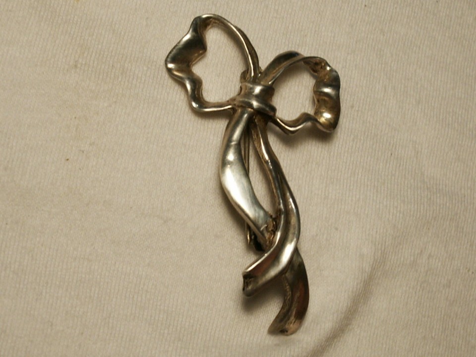 Vintage signed HOB Mexico Sterling Silver Fancy Bow Brooch | eBay Australia