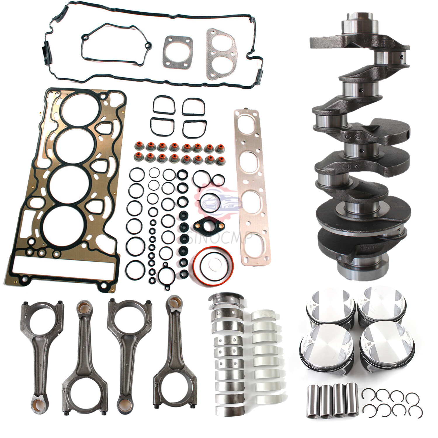 N46 Engine Overhaul Kit - Connecting Rod Set Crankshaft Pistons Ring ...