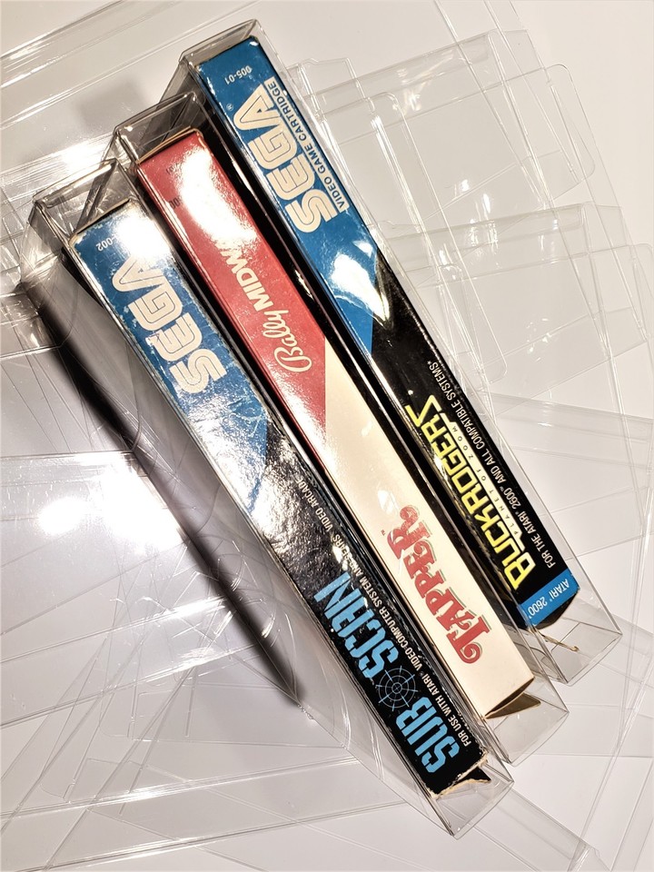 OVERSIZE 10 Atari 2600 Video Game Clear Case Cases Sleeve Box Protector ...