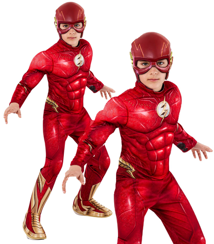 Flash Deluxe Boys Costume Superhero Kids Licensed Book Day Fancy Dress ...