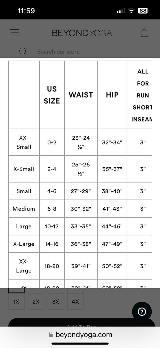 Beyond Yoga Size Chart - Infoupdate.org
