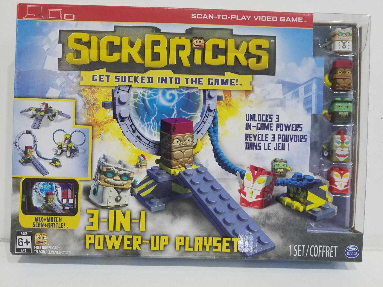 Sick Bricks:SickBricks, 3-in-1 Power-Up Action Playset with (5) figures ...