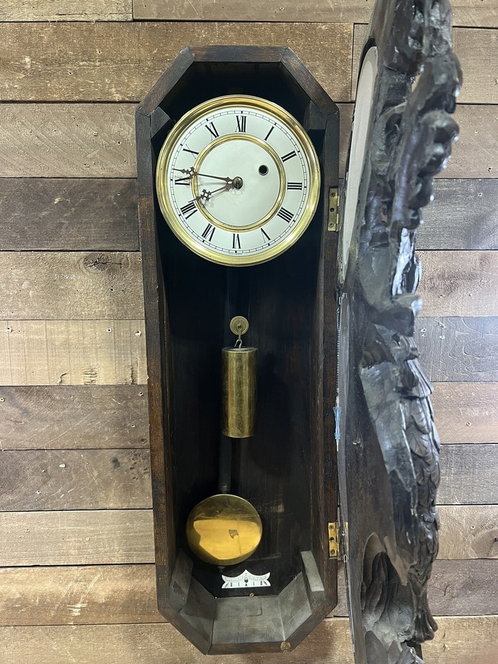 Antique Black Forest Papier-Mâché Hunters Clock | eBay