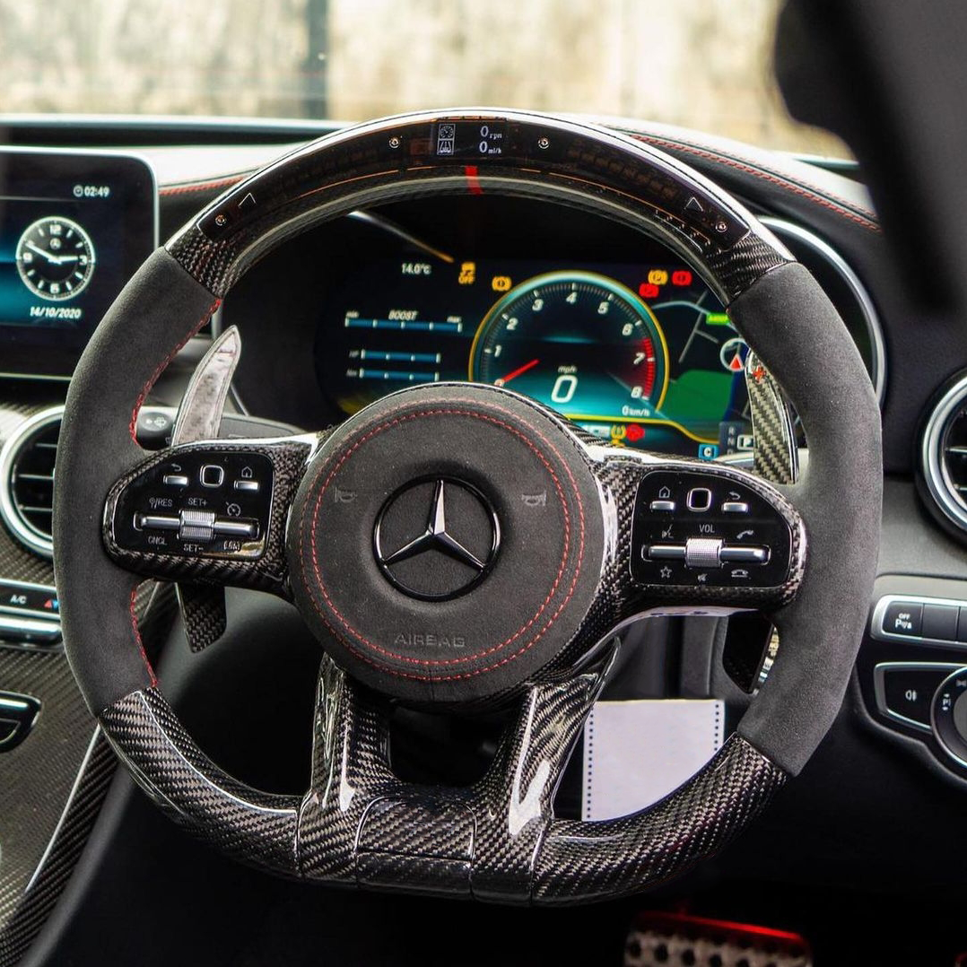 2019 Mercedes AMG Customisable LED Carbon Fibre Steering Wheel | eBay