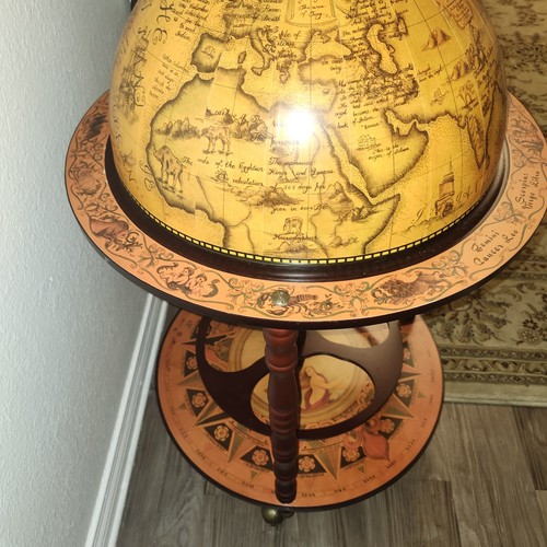 Vintage-Style Rolling Globe Hidden Brandy Cart 36 x 24 x 24” | eBay