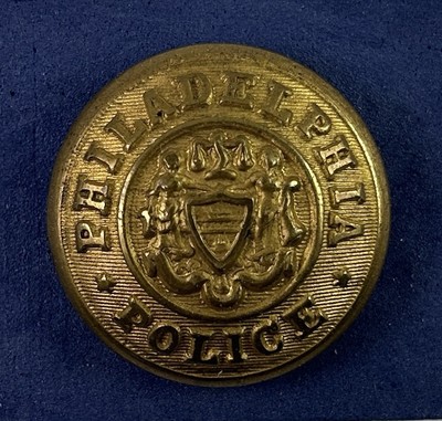 ANTIQUE BRASS PHILADELPHIA POLICE 1 INCH UNIFORM COAT BUTTON N ...
