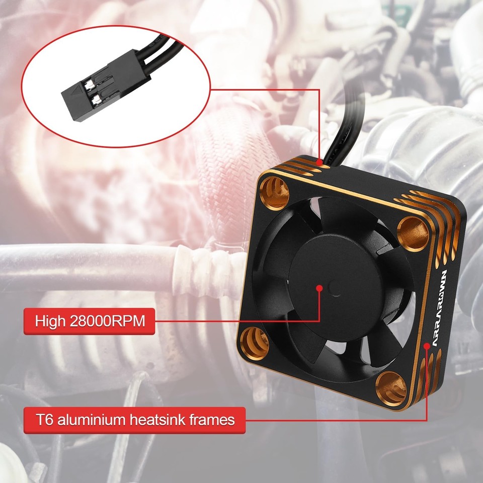 RC Car Motor Cooling Fan Heatsink 2Pack 28000RPM Brushless ESC Cooling ...