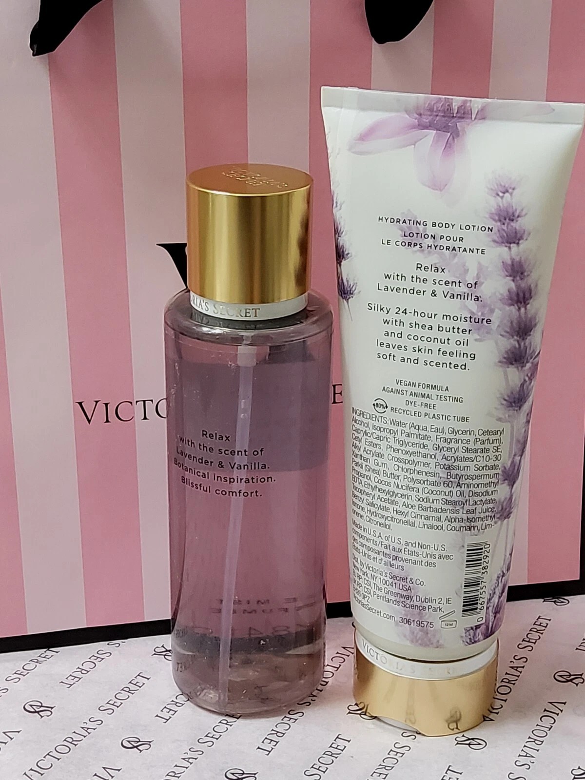 2 Pcs SET, VICTORIA'S SCRET Lavender & Vanilla Fragrance Mist & Spray ...