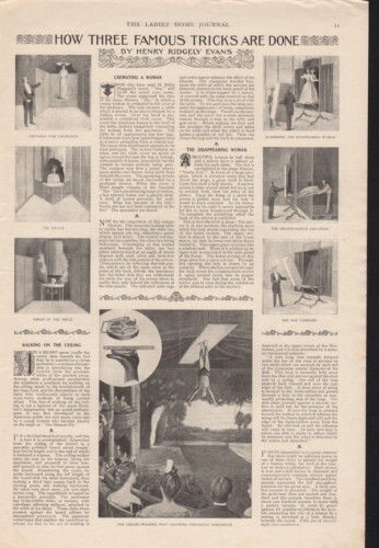 1899 MAGIC TRICK HISTORY THEATRE ILLUSION HENRY RIDGELY EVANS PRINT ...