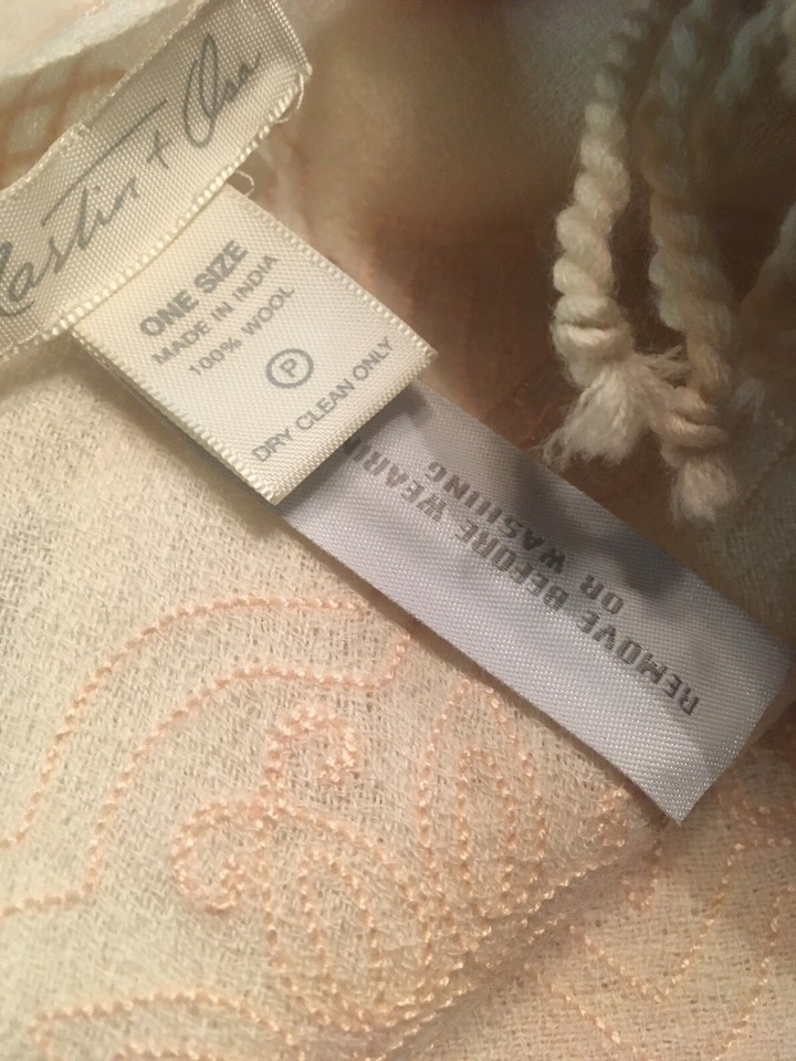 Martin + Osa WHITE Large Lightweight Wool Scarf Excellent Condition | eBay