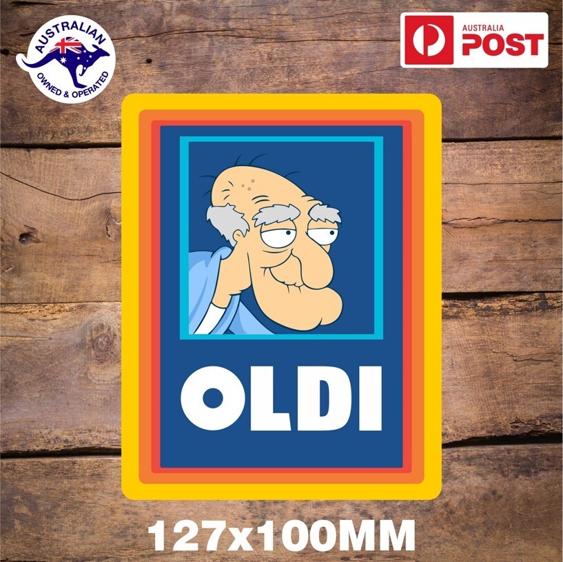 OLDI STICKER FUNNY OLD MAN FOR TOOLBOX CARAVAN MAN CAVE 4X4 UTE VAN ETC ...