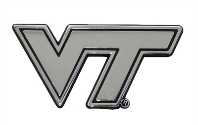 Virginia Tech VT Chrome Metal Auto Emblem | eBay