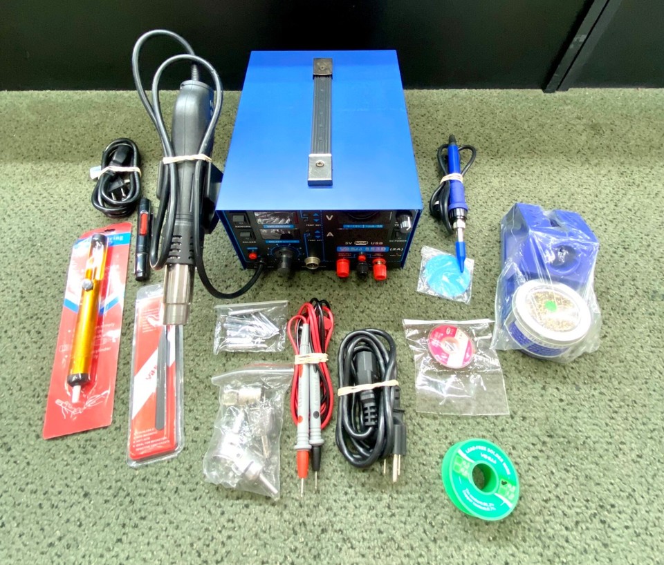 853d 2a Usb Smd Hot Air Rework Soldering Iron Station Dc Power Supply ...