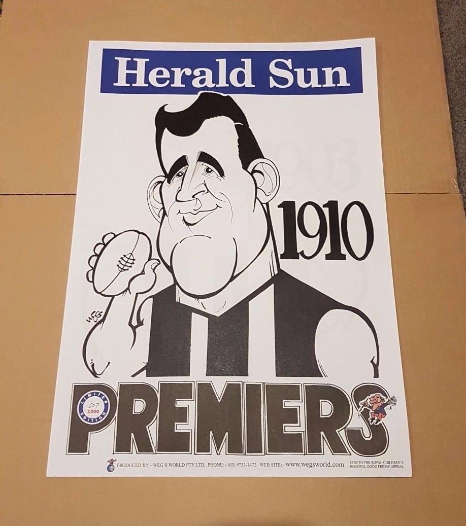 1902 - 1953 COLLINGWOOD PREMIERSHIP WEG POSTER SET OR SINGLE LIMITED ...