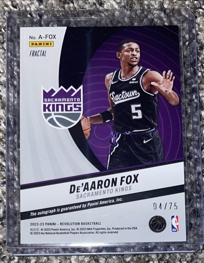 De’Aaron Fox Autograph - 2022-23 Revolution Basketball Fractal 4/75 | eBay