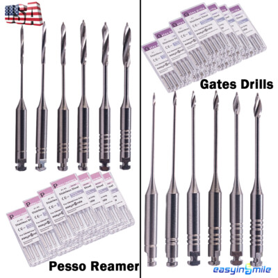 10PKs Dental Endo Peeso Reamers/Glidden Gates Spiral Burs Root Canal 1 ...
