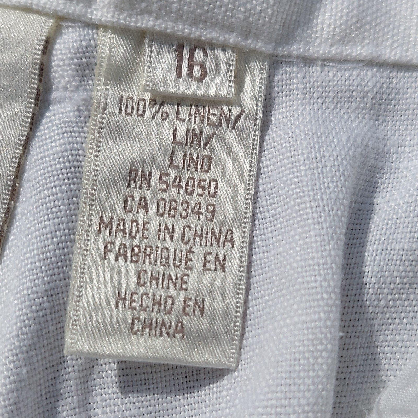 16 JONES NY SPORT WHITE LINEN PLEATED FRONT SHORTS 35 WAIST PANT | eBay