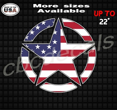 Military Star Printed Patriotic American Flag Decal Army Decal Sticker ...