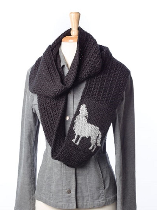 Crochet Pattern Book ANIMAL SCARVES ~ Llama, Bear, Wolf, Giraffe, Elk ...