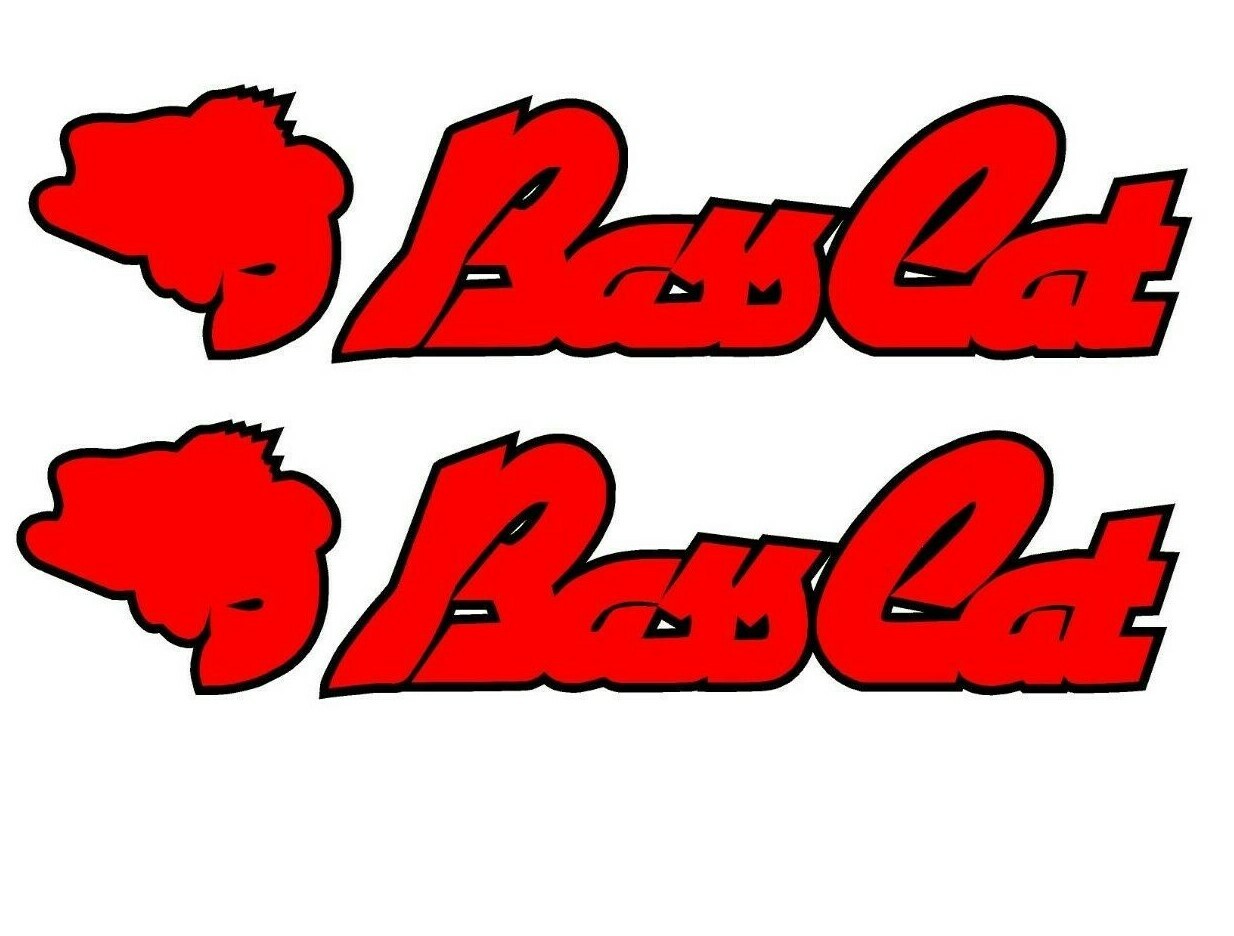 Set of 2 Bass Cat Vintage Fishing Boat Decals 8" Fishing | eBay